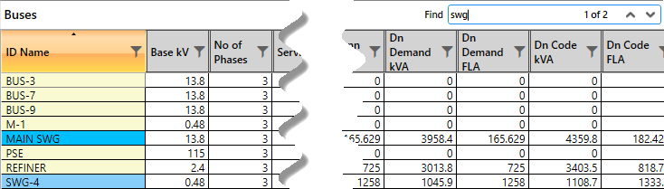Finding Text in the Database Browser