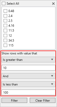 Filtering Columns