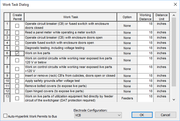 Work Task Dialog Box