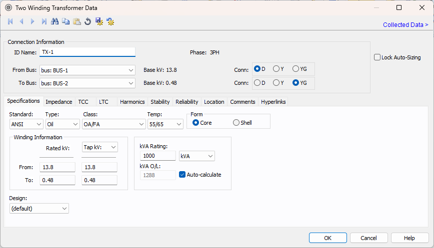Datos de Transformador de Dos Devanados